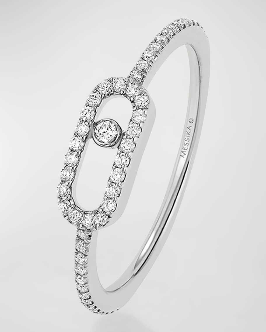 Messika MOVE UNO 18K WHITE GOLD DIAMOND PAVÉ RING | Neiman Marcus