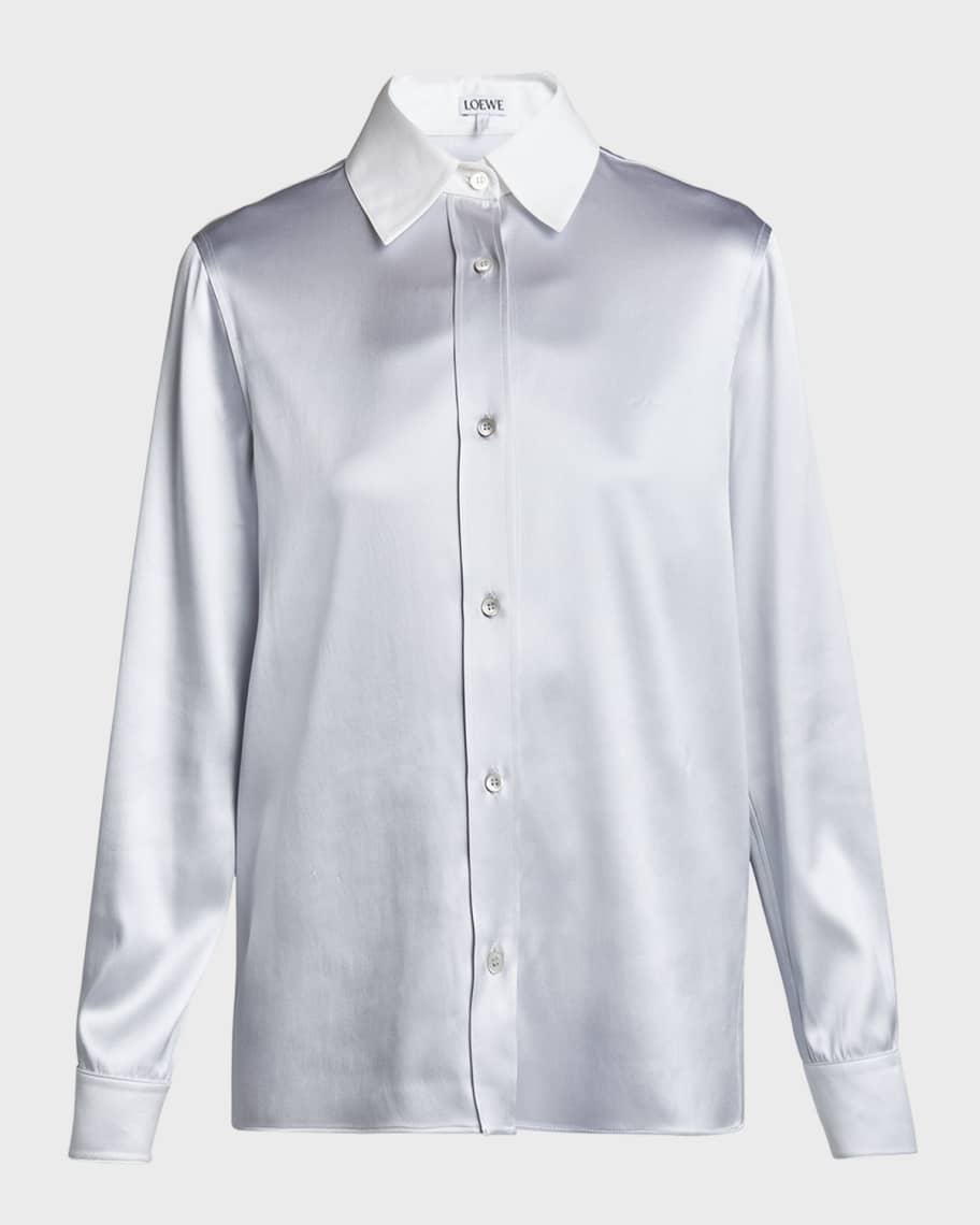 Loewe Button Down Silk Blouse | Neiman Marcus