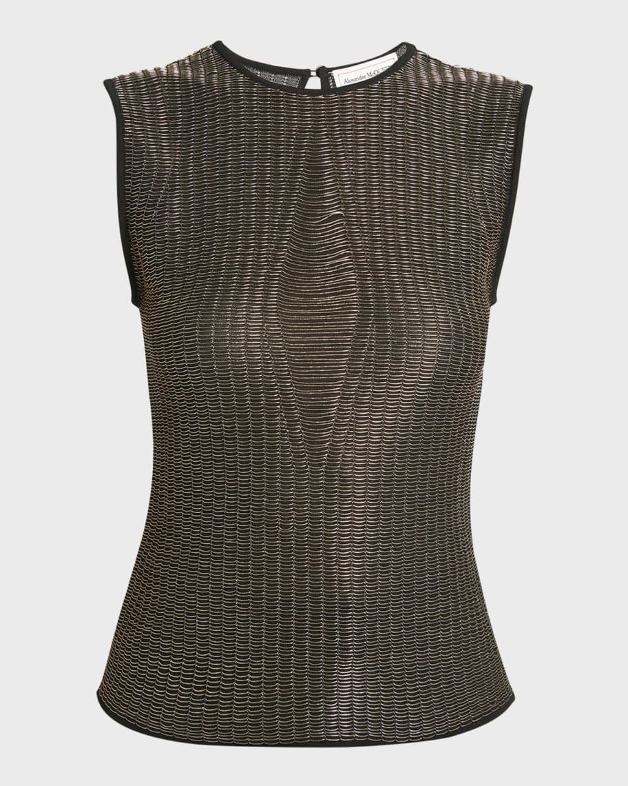 McQueen Armour Stitch Knit Top | Neiman Marcus