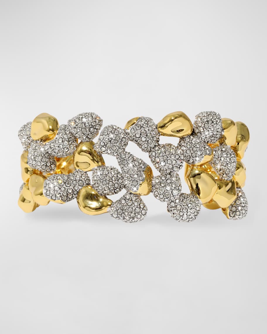 Alexis Bittar Solanales Crystal Pebble Wide Cuff Bracelet | Neiman Marcus