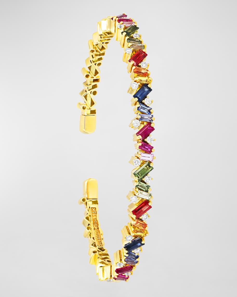 Suzanne Kalan Yellow Gold Firework Rainbow Bangle | Neiman Marcus