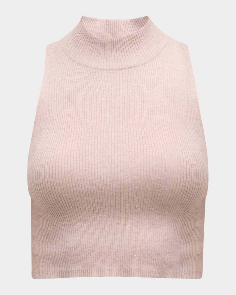 Brunello Cucinelli Cashmere Lurex Knit Shell Top | Neiman Marcus