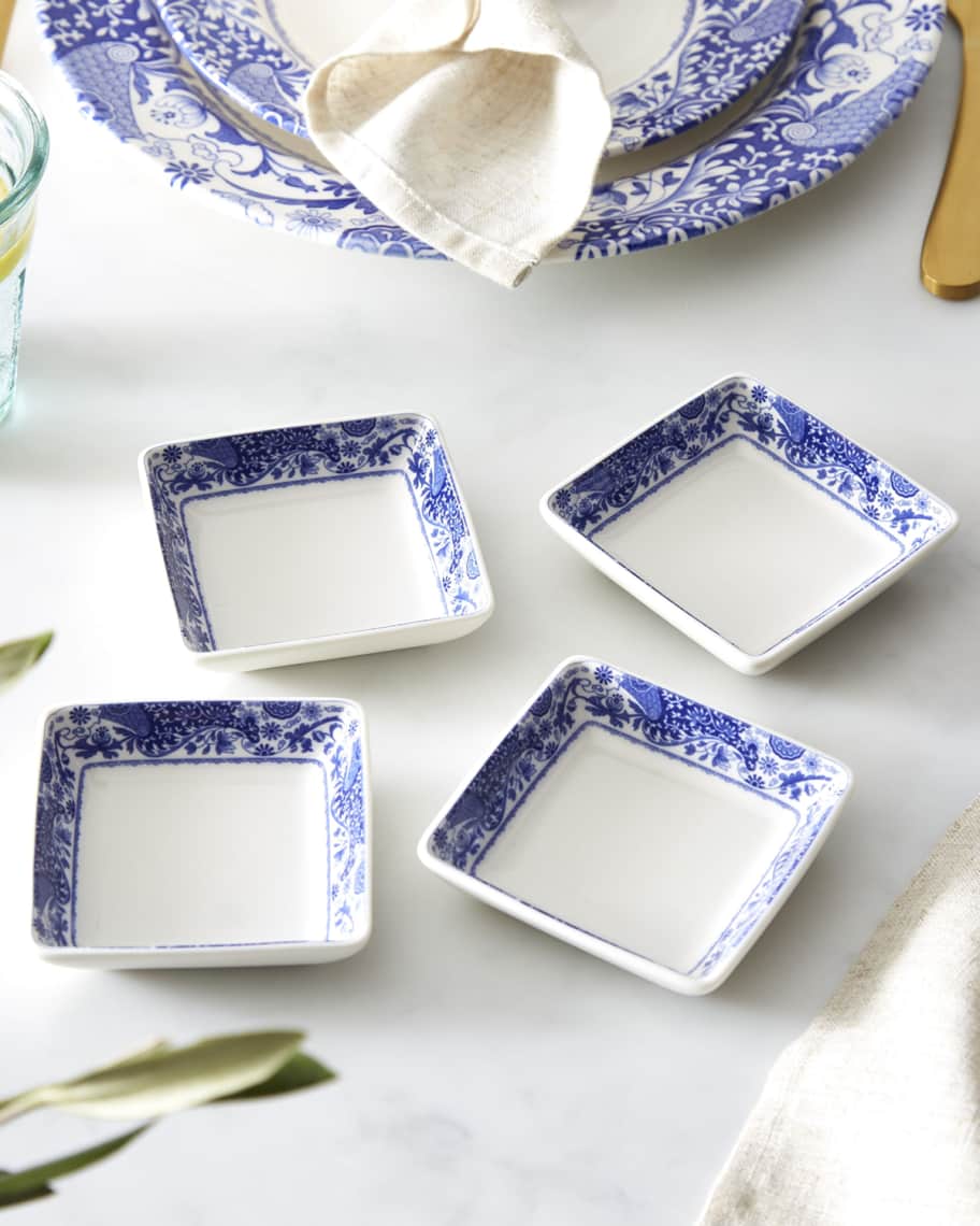 Spode Blue Italian Brocato Square Dipping Dishes, Set of 4 | Neiman Marcus