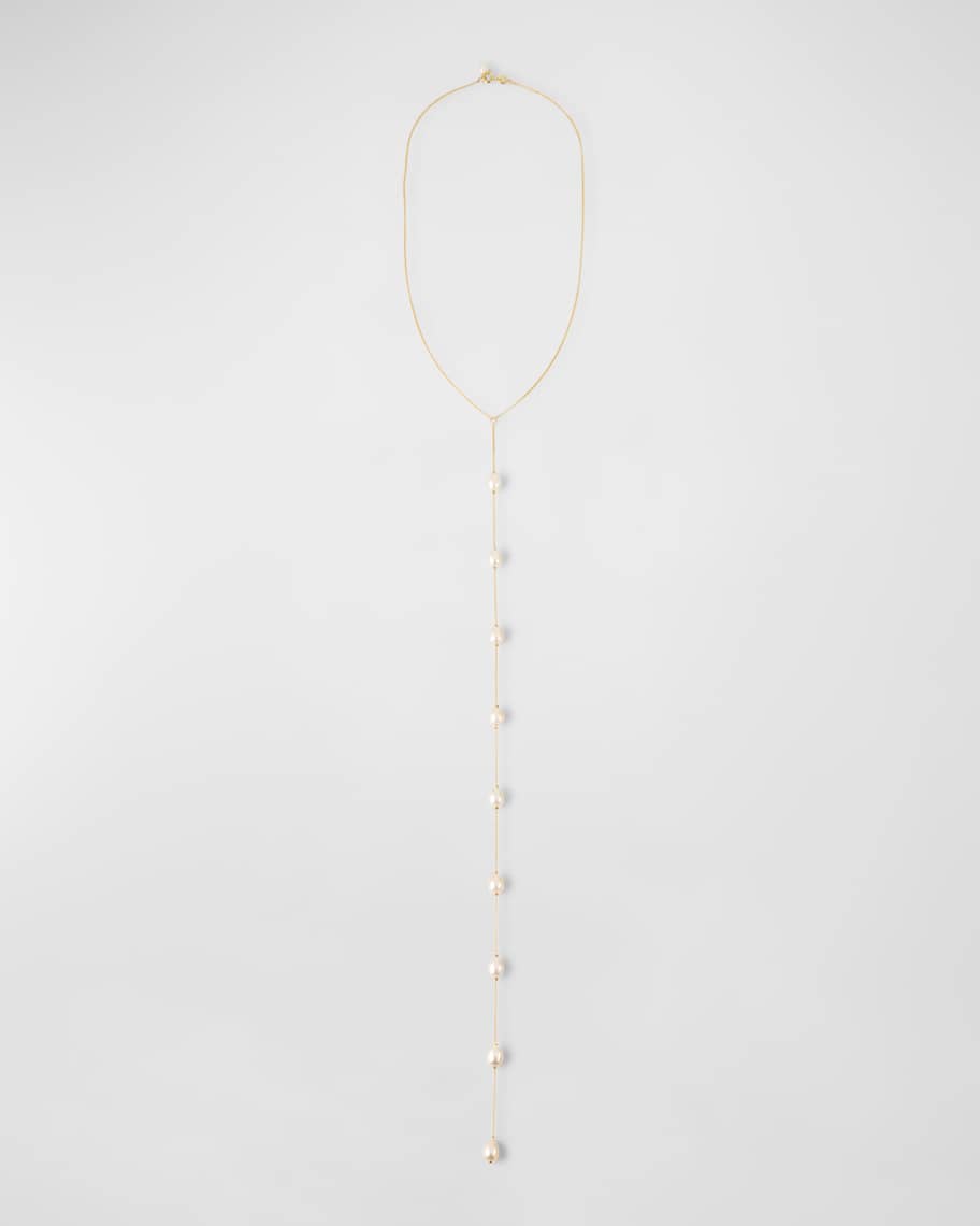 POPPY FINCH Long Pearl Lariat Necklace | Neiman Marcus