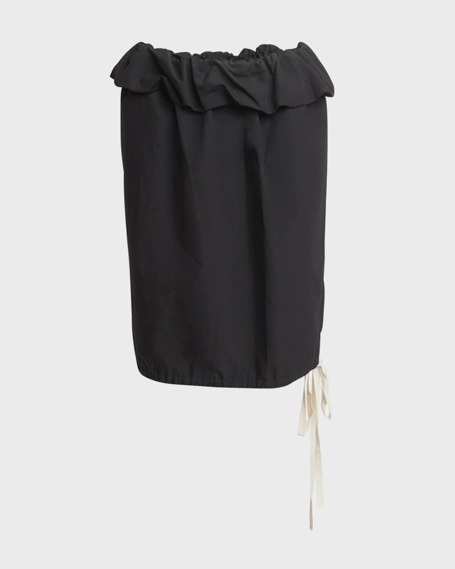 Proenza Schouler Hayley Puff-Ruffle Drawstring-Hem Crinkle Poplin Skirt ...