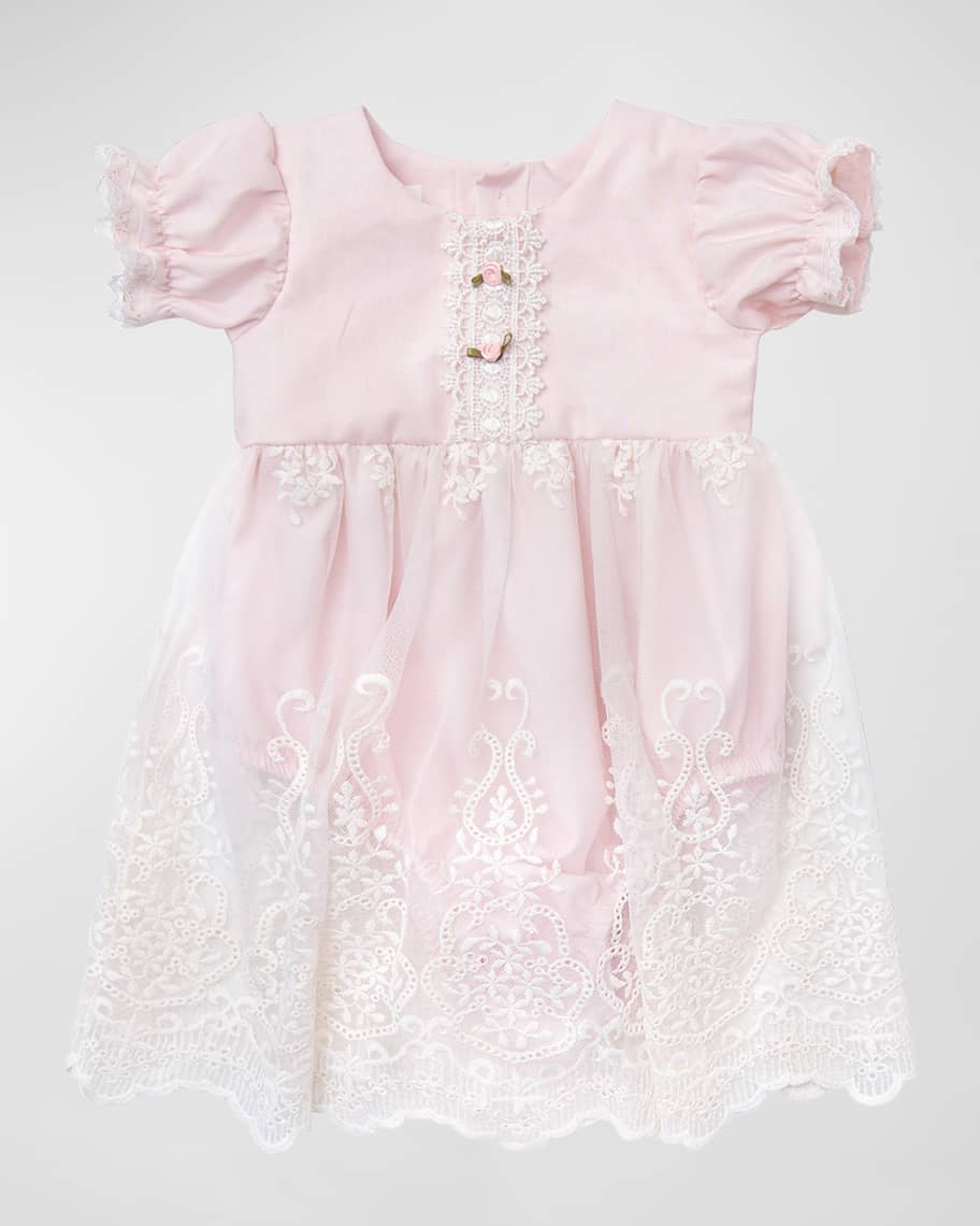 Haute Baby Girl'S Sophia Scalloped Lace Diaper Dress, Size 0M-24M ...