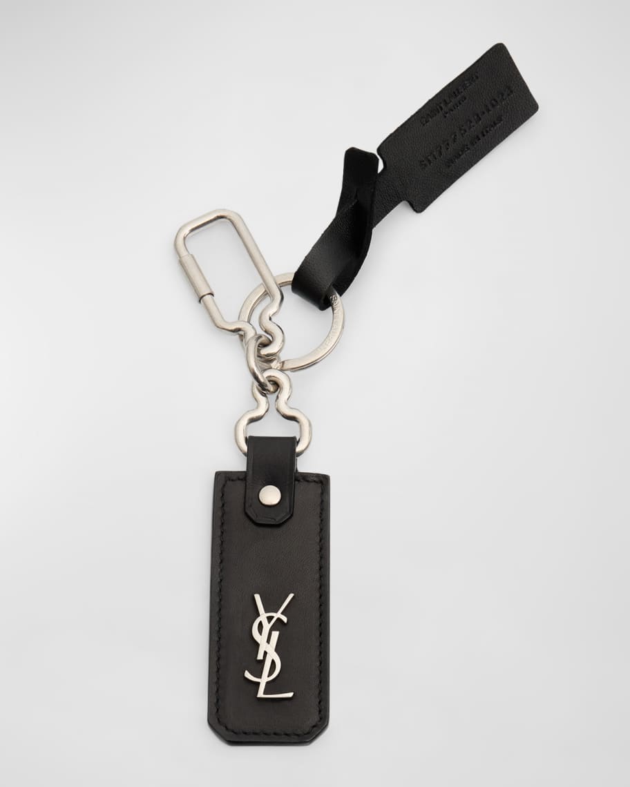 Saint Laurent Men's YSL Keyring in Leather | Neiman Marcus