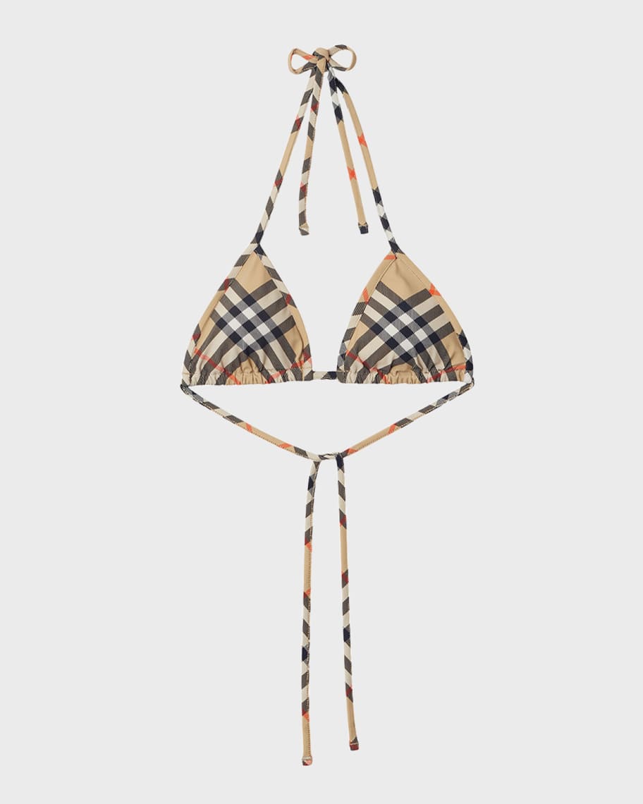 Burberry Signature Check Triangle Bikini Top | Neiman Marcus