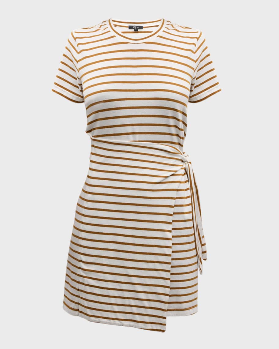 Rails Edie Striped Wrap Mini Dress | Neiman Marcus