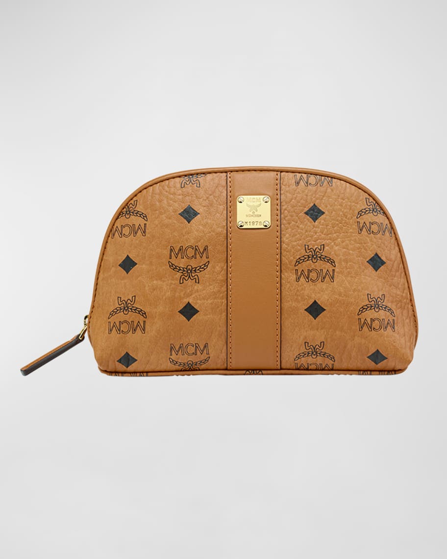 MCM Medium Visetos Monogram Cosmetic Pouch | Neiman Marcus
