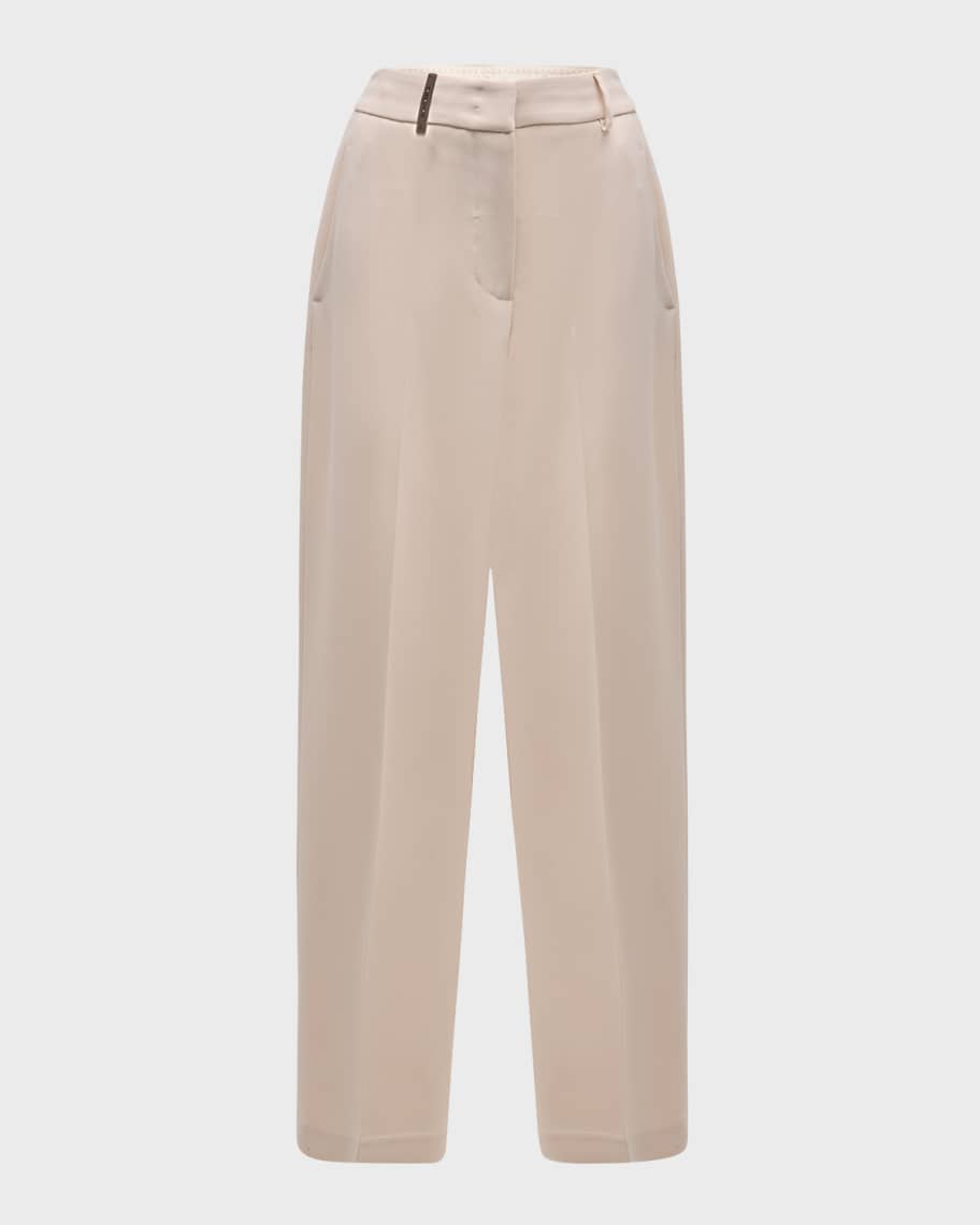 Peserico High-Rise Tapered Pants | Neiman Marcus