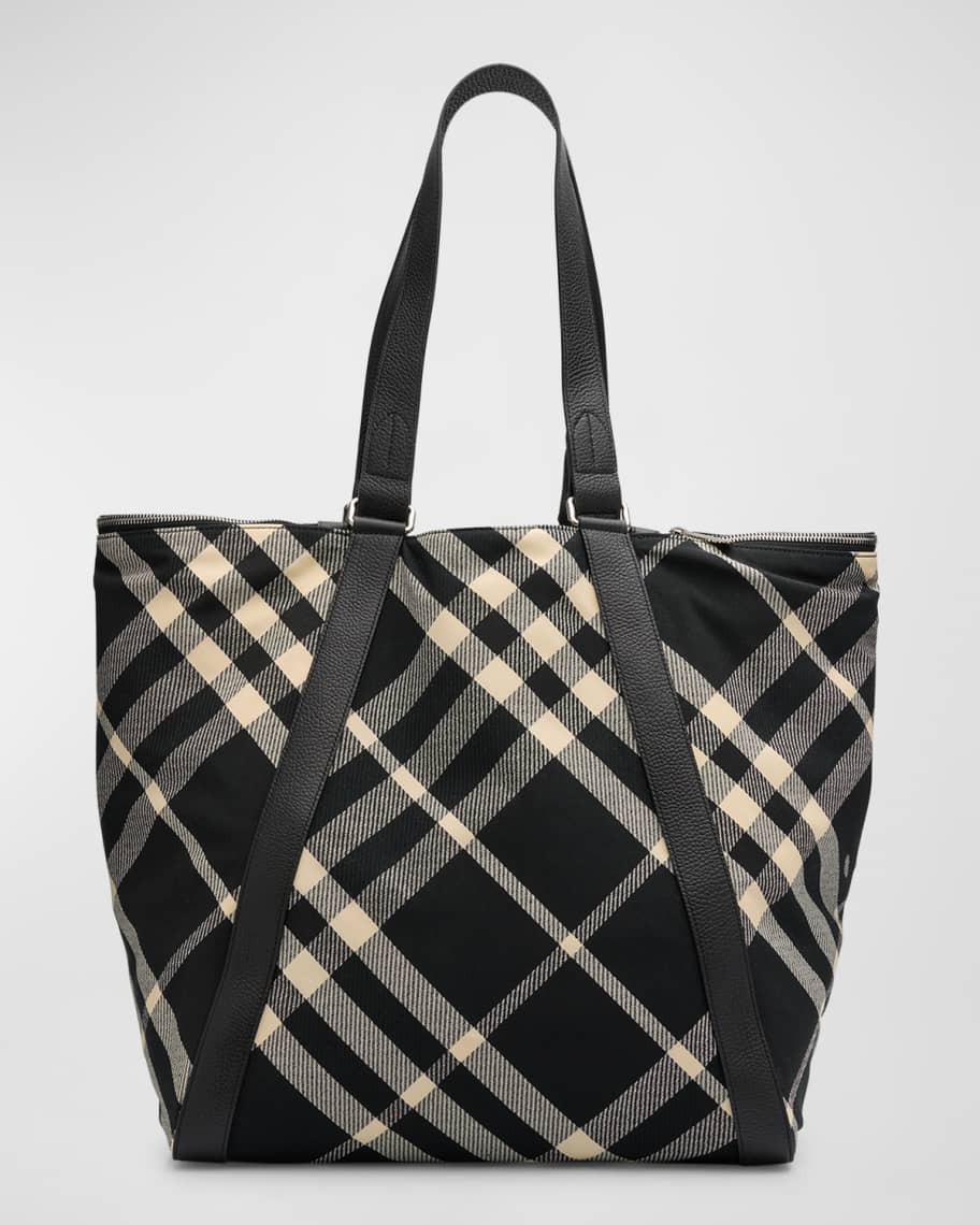 Burberry Check Canvas Shopper Tote Bag | Neiman Marcus