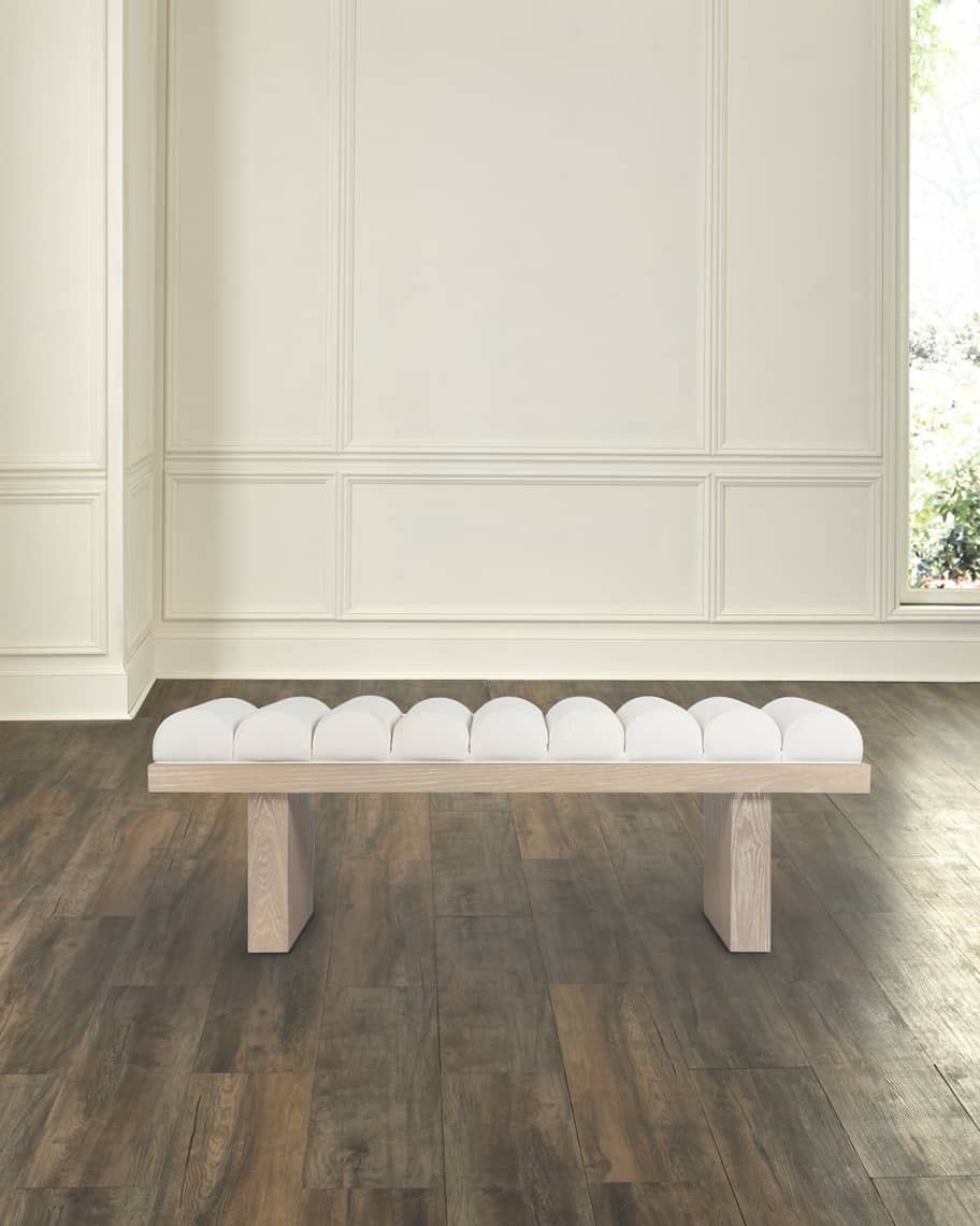 Worlds Away Caspian Channel-Tufted Bench, 52" | Neiman Marcus