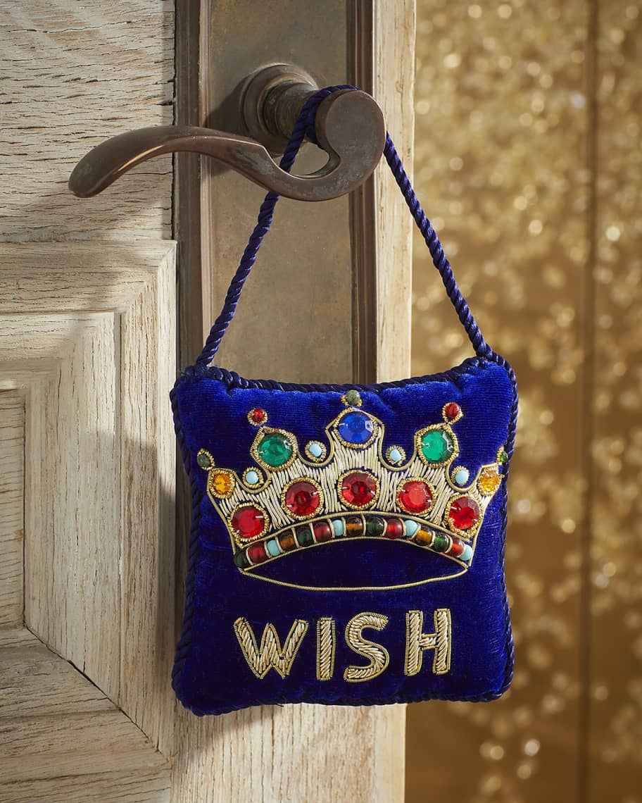Sudha Pennathur Wish Crown Embroidered Hanukkah Doorknocker | Neiman Marcus