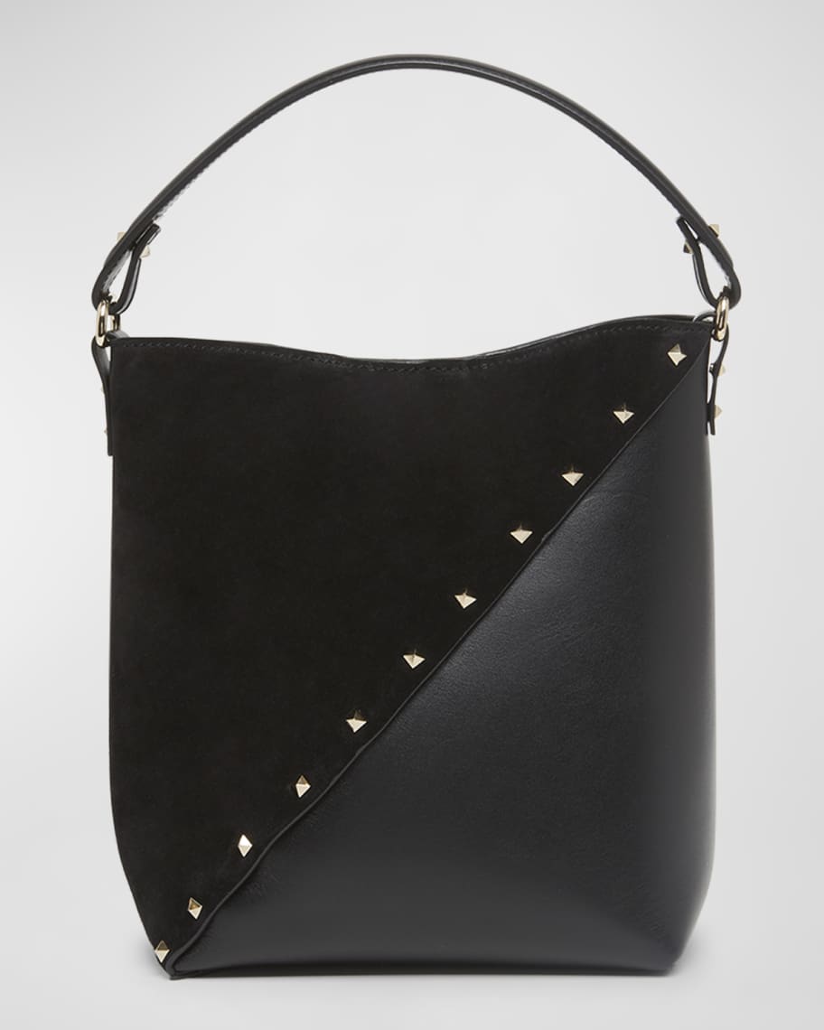 Valentino Garavani Wispy Rockstud Leather Bucket Bag | Neiman Marcus