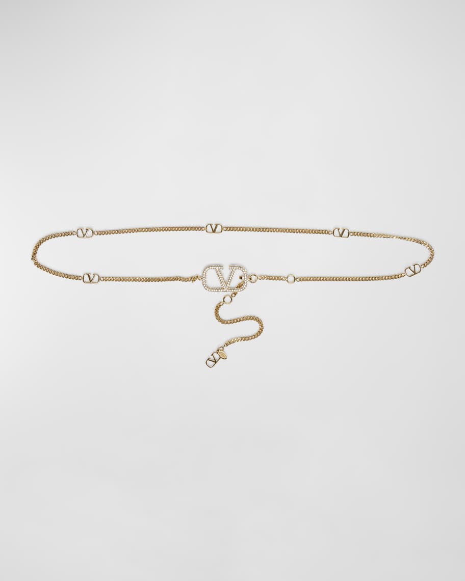 Valentino Garavani Embellished VLogo Signature Chain Belt | Neiman Marcus