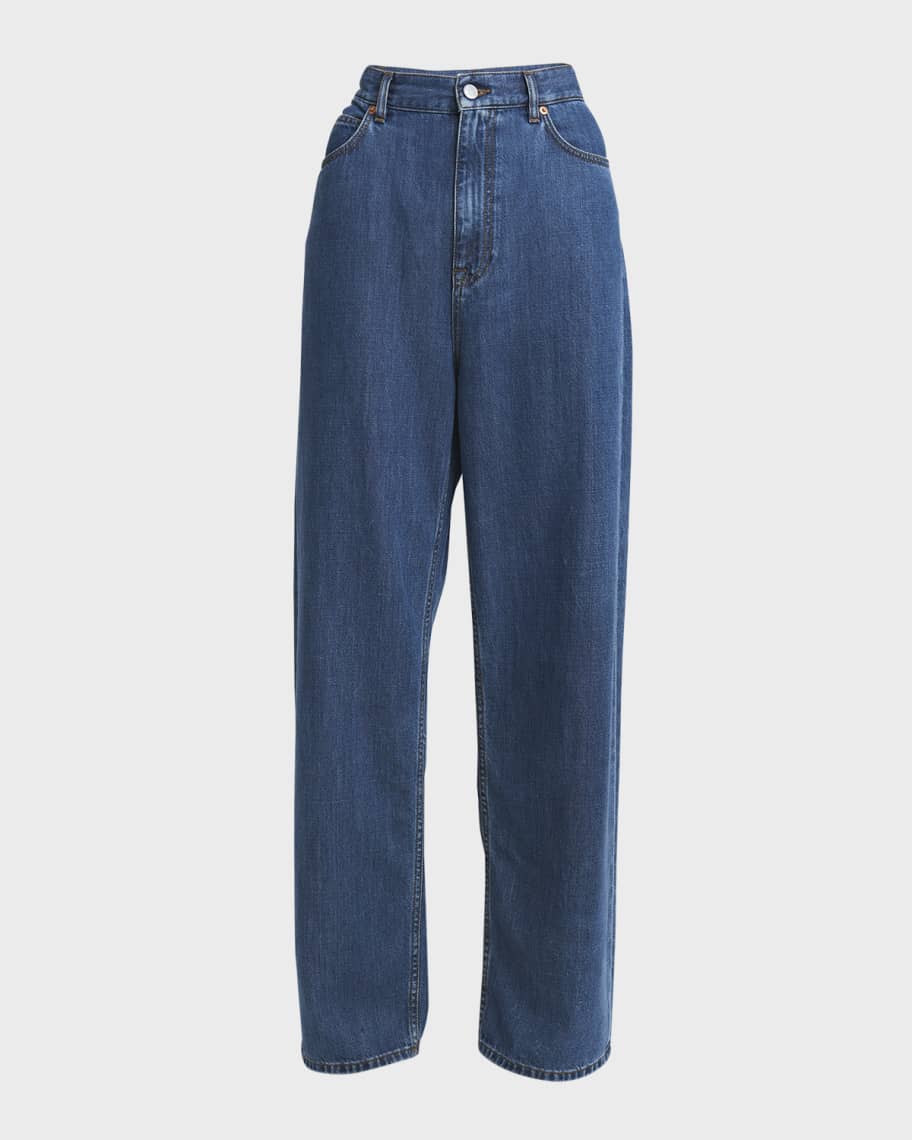 Valentino Garavani Wide-Leg Denim Jeans | Neiman Marcus
