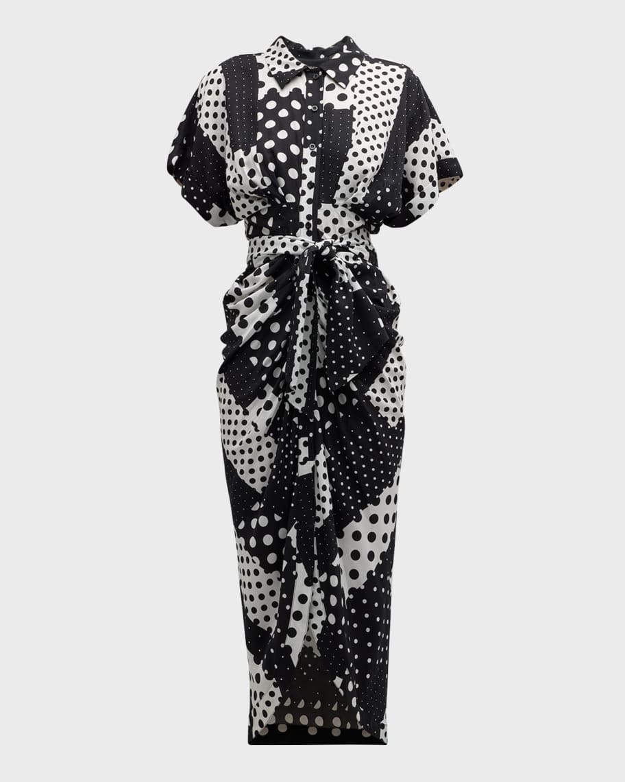 Le Superbe Miko Draped Short-Sleeve Shirtdress | Neiman Marcus