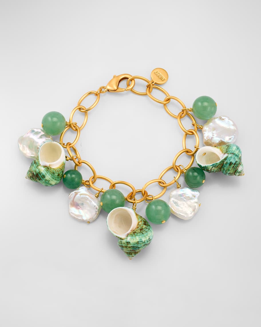 NEST Jewelry Green Seashell Charm Bracelet | Neiman Marcus