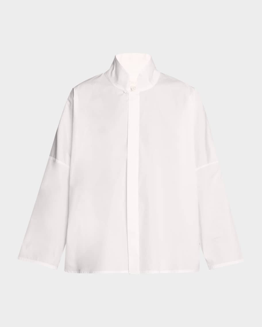Eskandar Chinese Imperial Shirt with Chinese Collar (Mid Plus Length ...