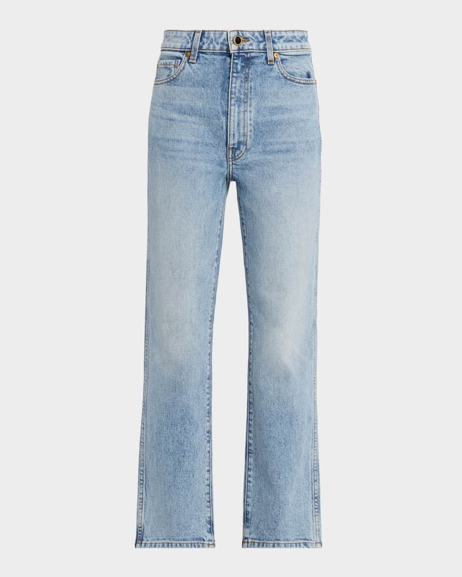 Khaite Abigail High-Rise Straight-Leg Ankle Jeans | Neiman Marcus