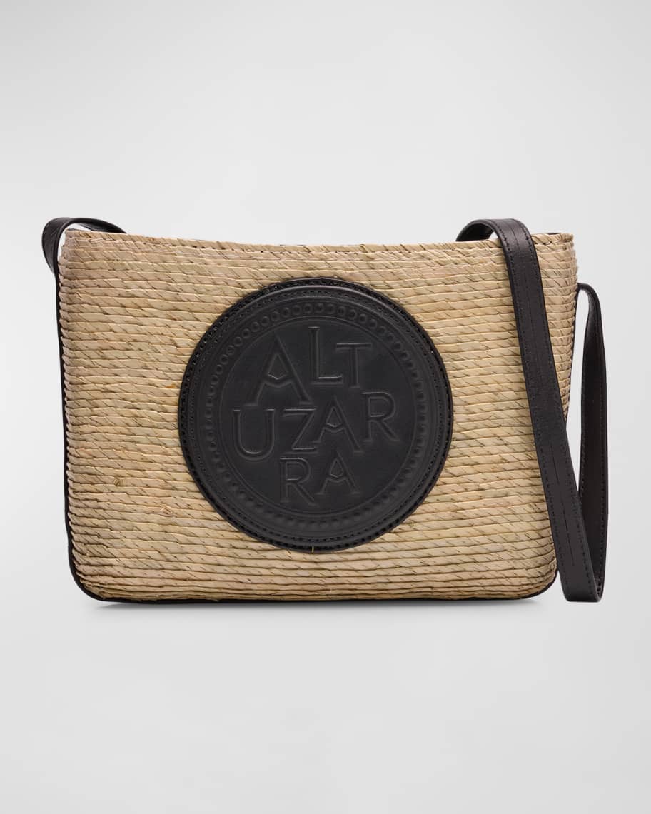 Altuzarra Watermill Straw Camera Crossbody Bag | Neiman Marcus