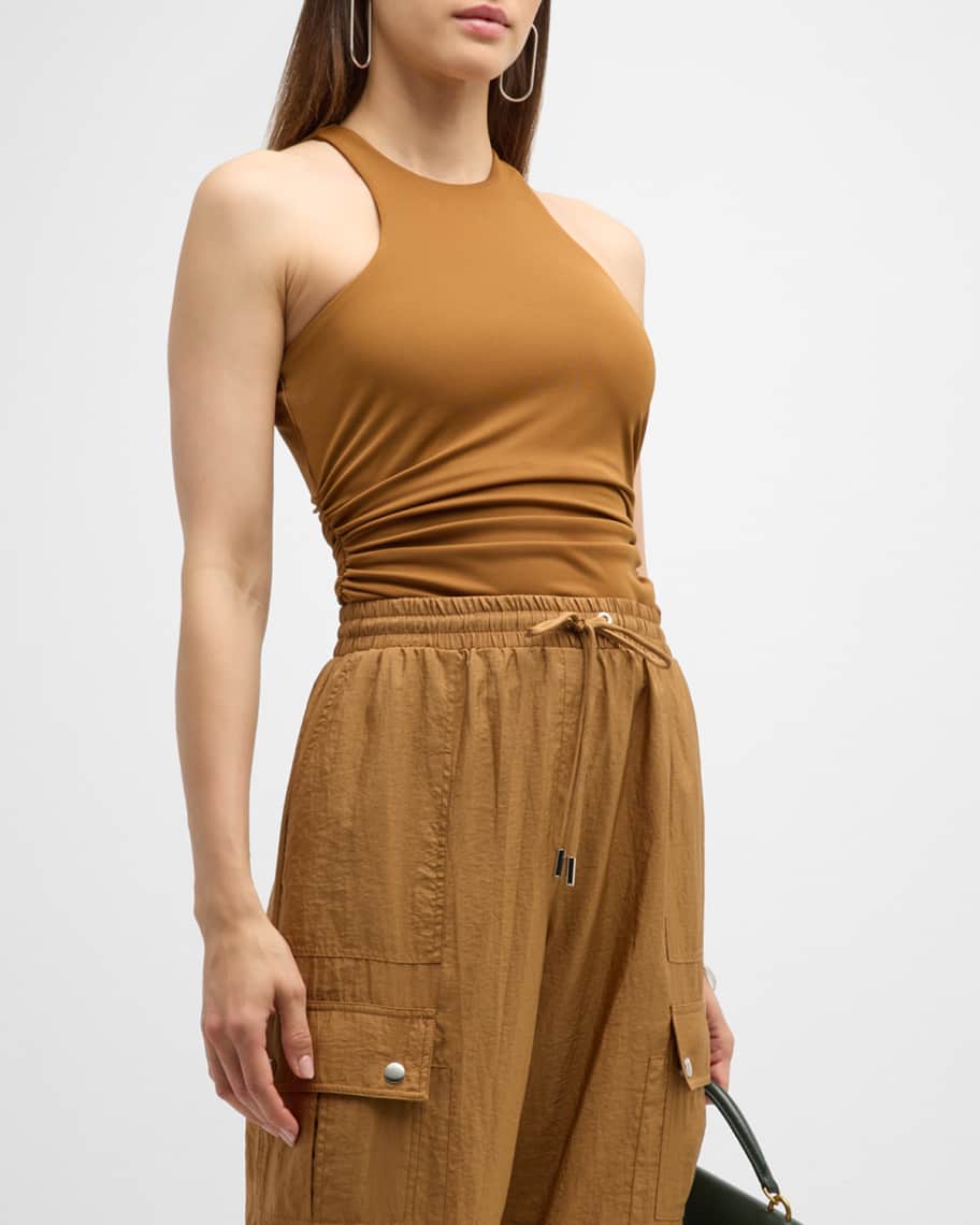 Cinq a Sept Sonya Ruched Racerback Tank Top | Neiman Marcus