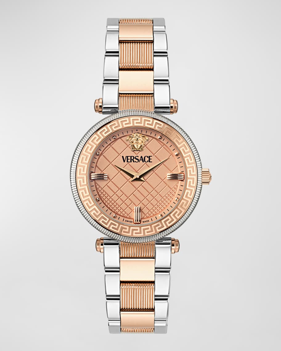 Versace 35mm Versace Reve Watch with Bracelet Strap, Two Tone/Rose Gold ...