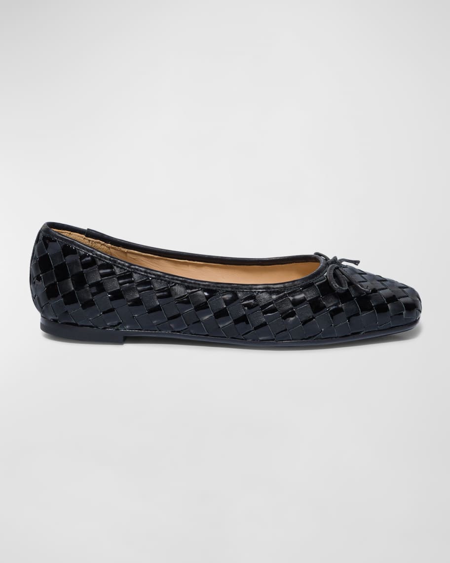 Bernardo Gwynn Woven Leather Ballerina Flats | Neiman Marcus