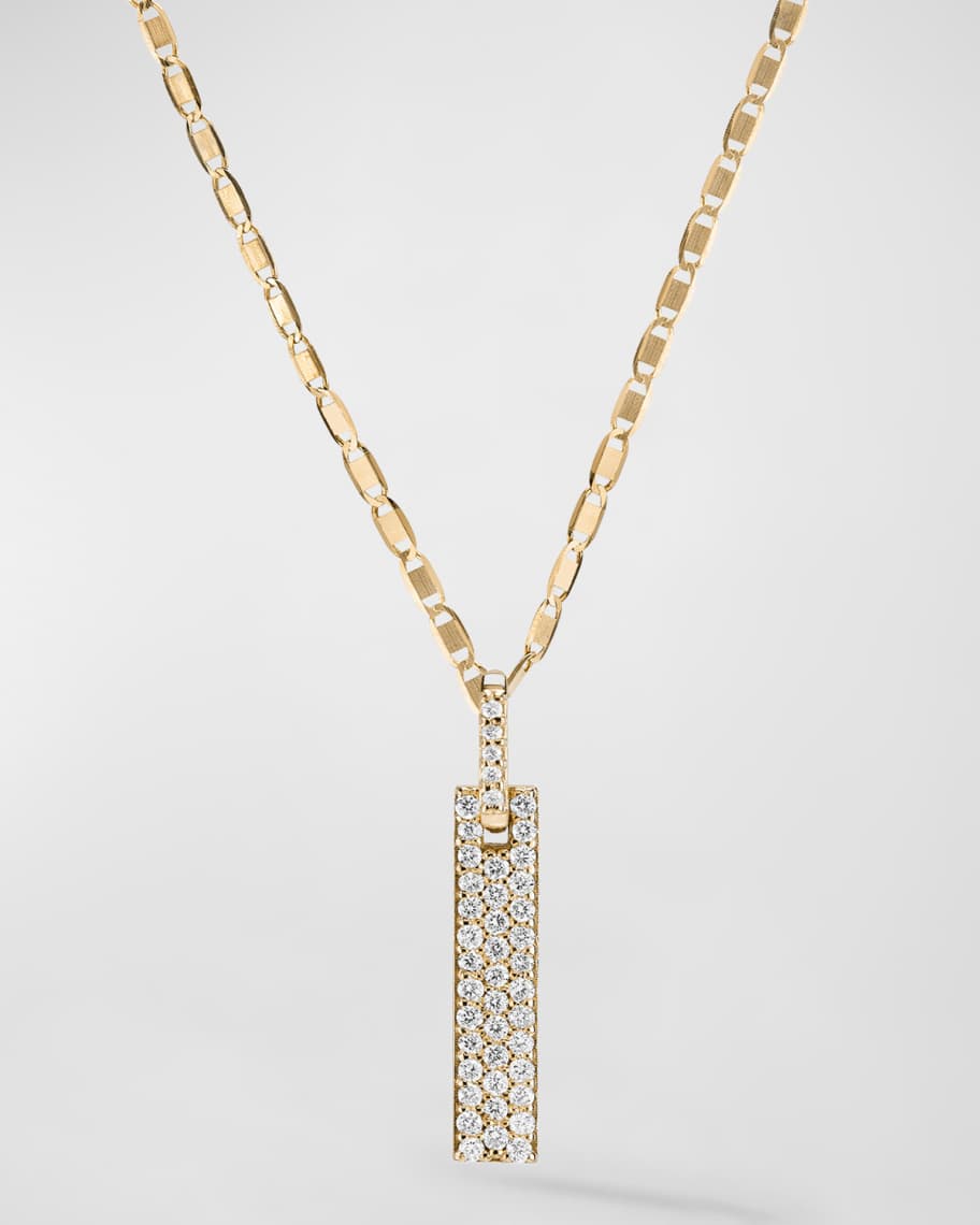 LANA Flawless Skinny Verticle Tag Pendant Necklace | Neiman Marcus