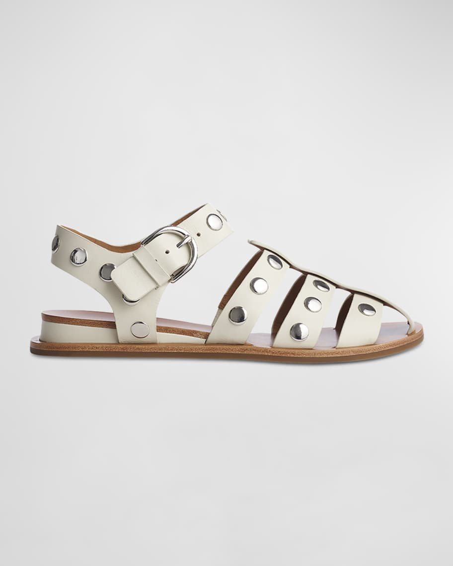 Rag & Bone Beau Studded Leather Fisherman Sandals | Neiman Marcus