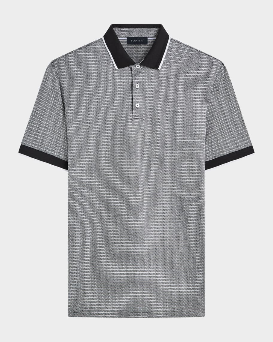 Bugatchi Men's Printed Cotton Polo Shirt | Neiman Marcus