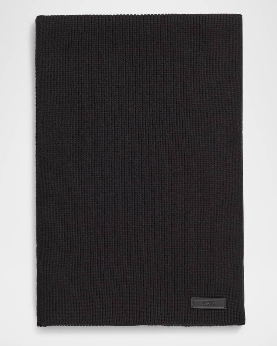 Versace Men's Wool Rib-Knit Scarf | Neiman Marcus