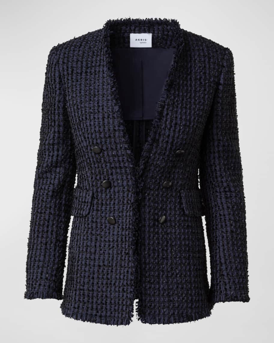 Akris punto Chunky Tweed Fringe Jacket | Neiman Marcus