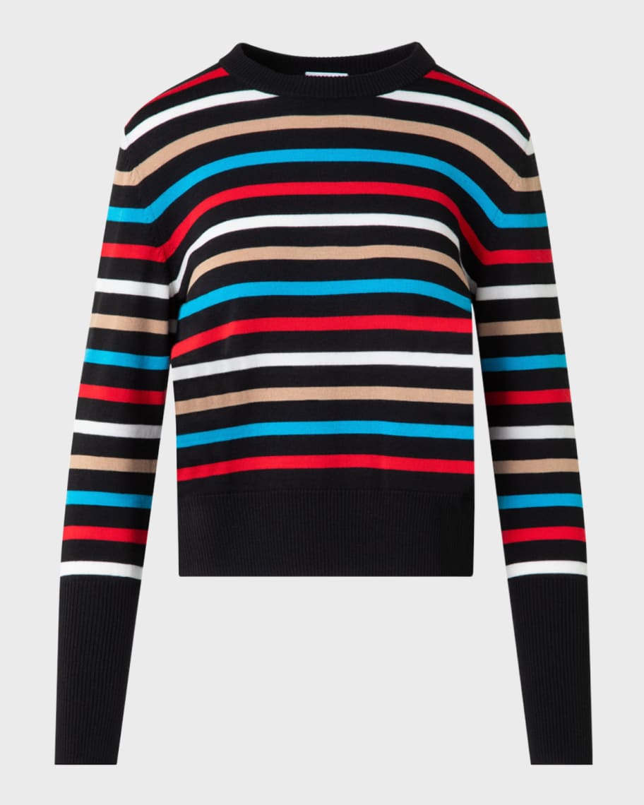 Akris punto Merino Wool Multicolor Striped Sweater | Neiman Marcus