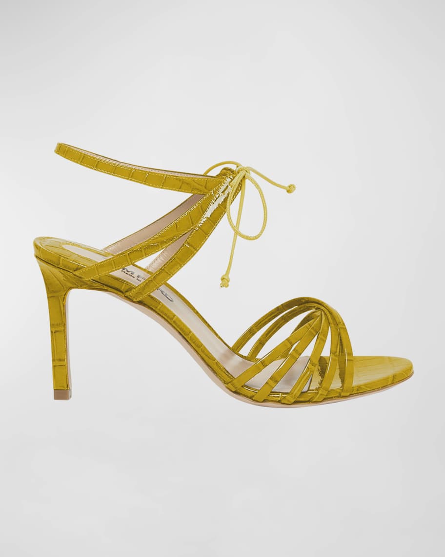 TOM FORD Angelica Strappy Leather Ankle-Tie Sandals | Neiman Marcus