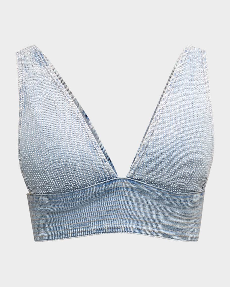 PURPLE Denim Hotfix Bralette | Neiman Marcus