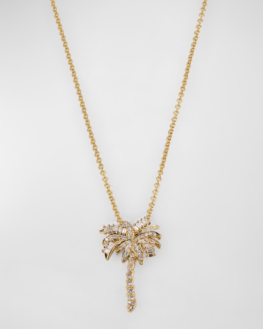 Anita Ko 18K Yellow Gold Diamond Palm Tree Pendant Necklace | Neiman Marcus