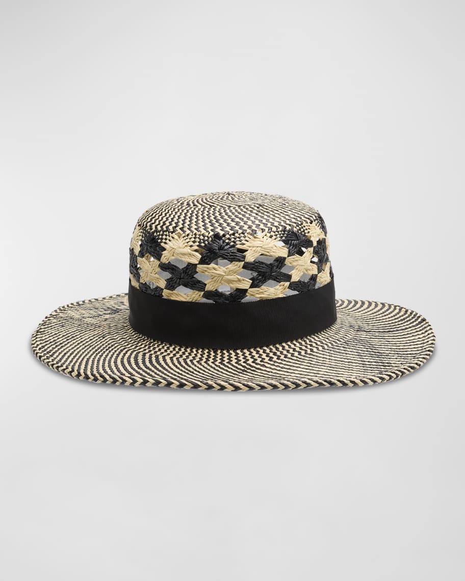 Gigi Burris Samson Woven Straw Fedora | Neiman Marcus