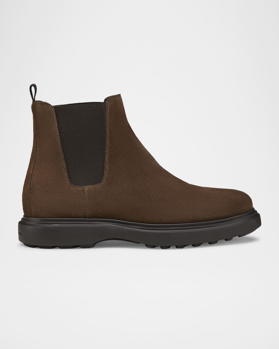 Stuart Weitzman Men's Amos Suede Chelsea Boots | Neiman Marcus