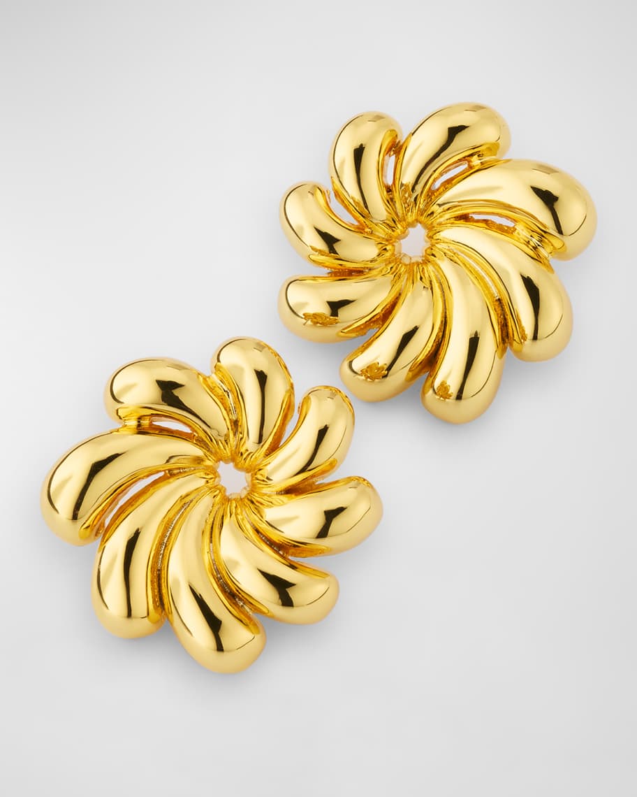 Lele Sadoughi Pinwheel Flower Button Earrings | Neiman Marcus