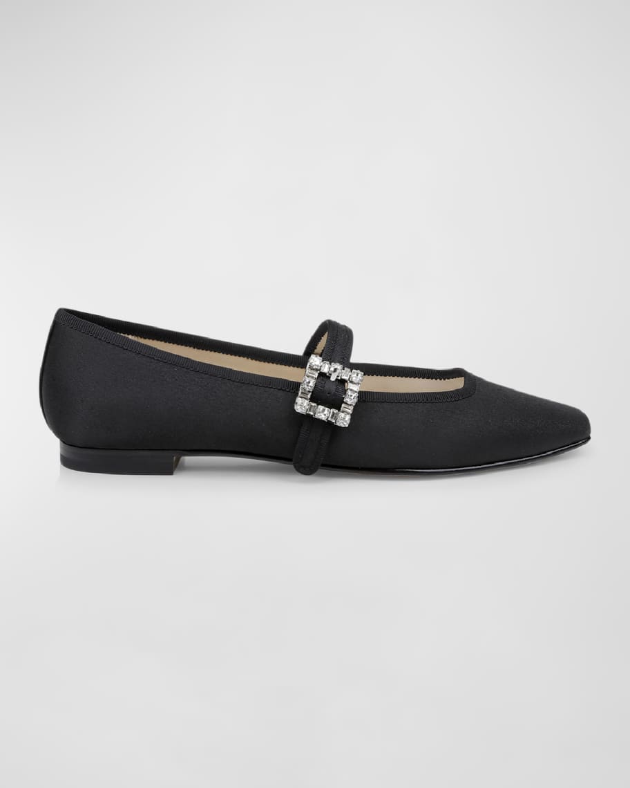 Badgley Mischka Brystol Glitter Mary Jane Ballerina Flats | Neiman Marcus