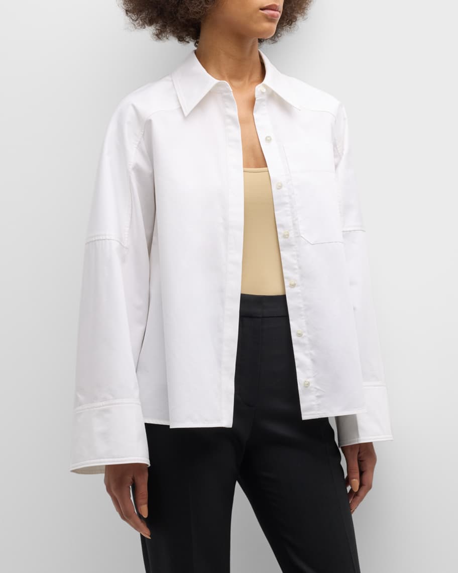 Co Shoulder-Yoke Oversized Cotton Shirt | Neiman Marcus