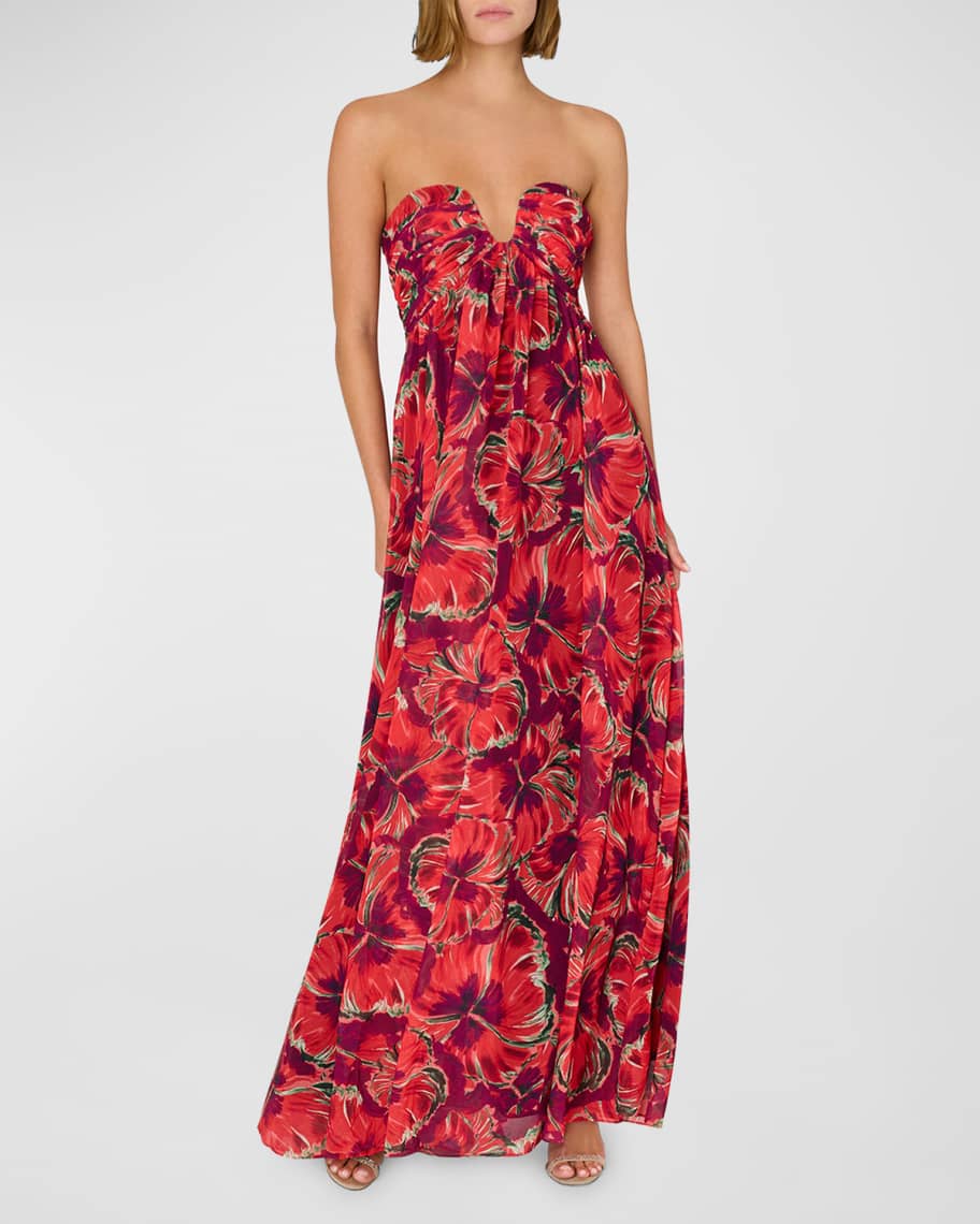 Milly River Windmill Strapless Empire Maxi Dress | Neiman Marcus