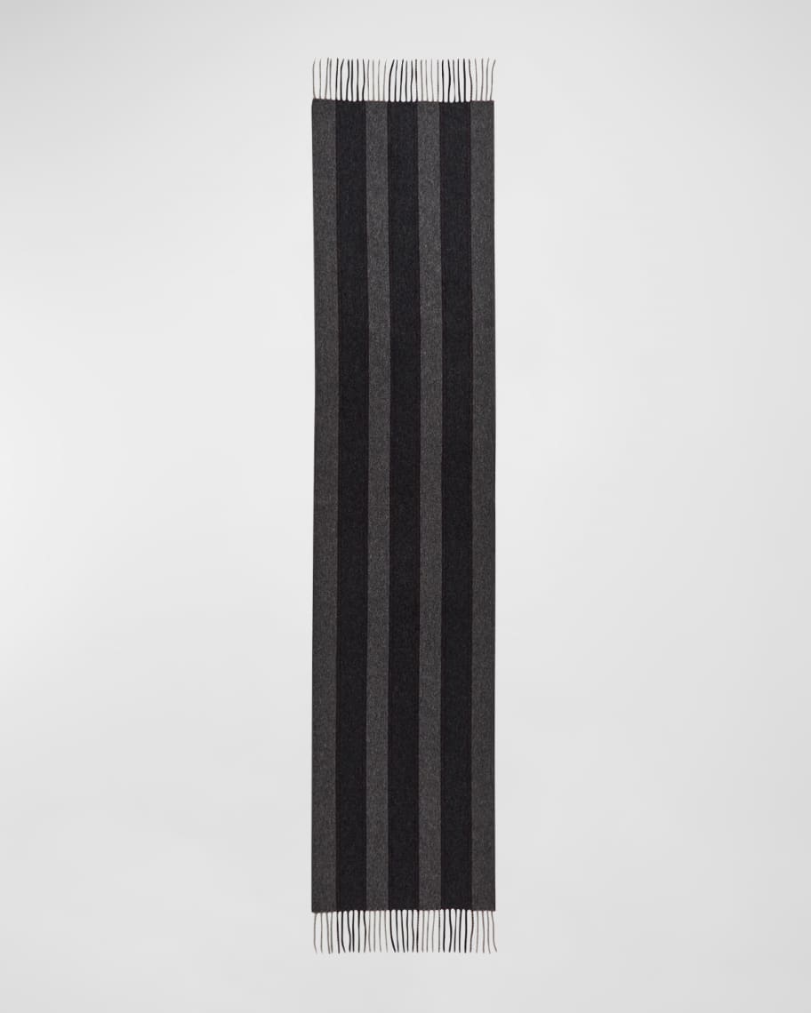 Kiton Men's Striped Cashmere Scarf | Neiman Marcus