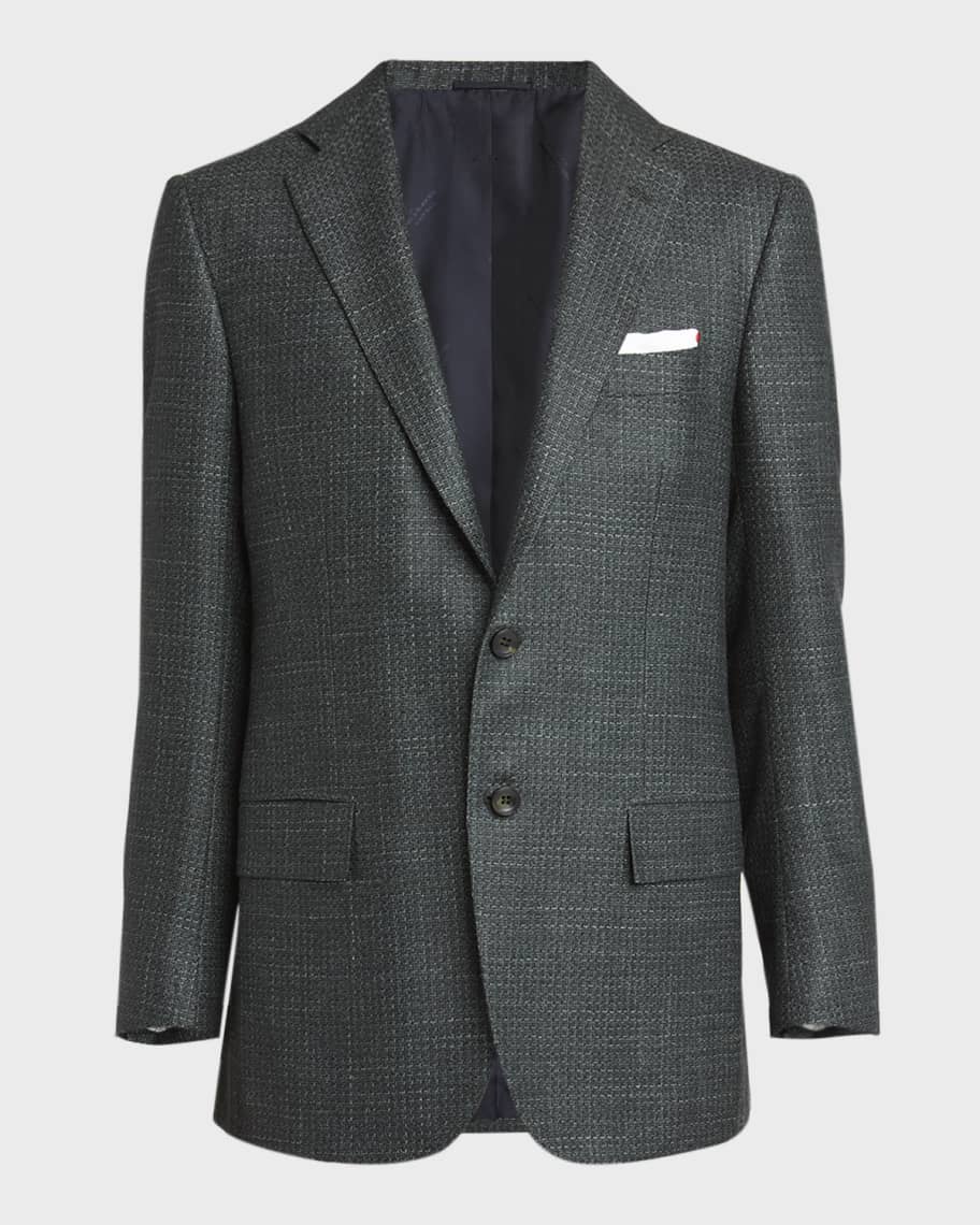 Kiton Men's Cashmere-Wool Textured Blazer | Neiman Marcus