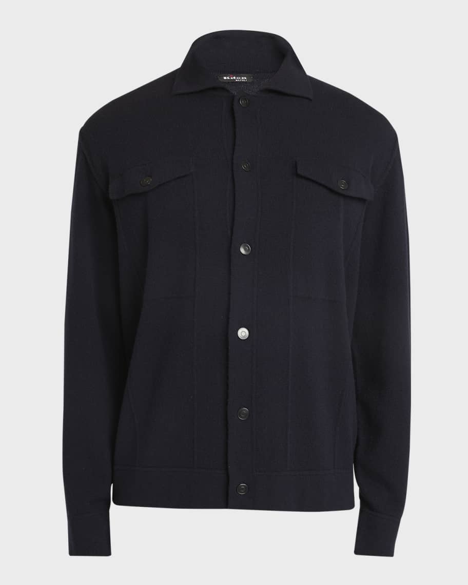 Kiton Men's Cashmere Shirt Sweater with Pockets | Neiman Marcus