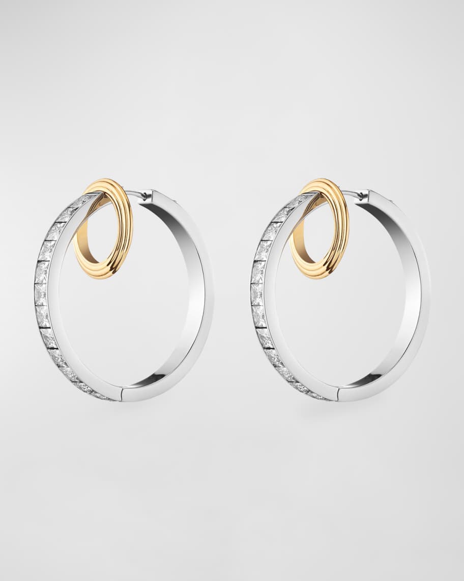 DEMARSON Isla Two-Tone Double Hoop Earrings | Neiman Marcus