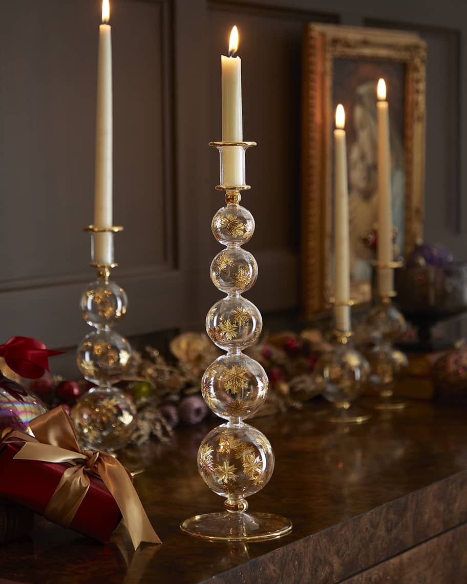 Neiman Marcus Gold Cut Candle Holder, 16" | Neiman Marcus