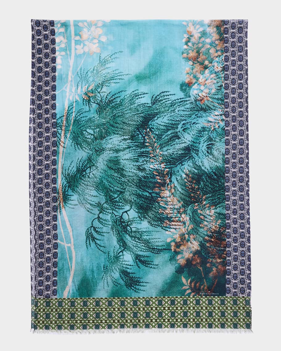 Pierre-Louis Mascia Floral Cotton & Silk Scarf | Neiman Marcus